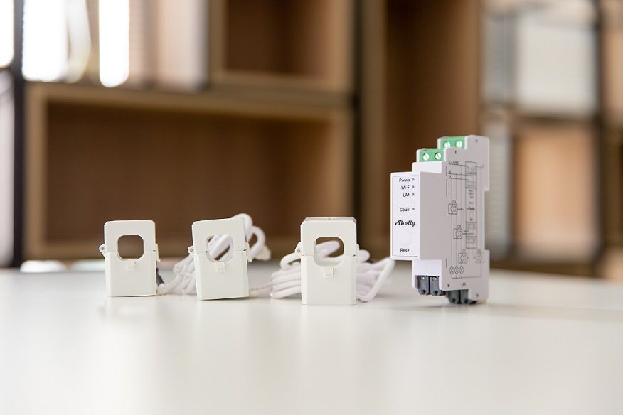 Shelly · Hutschiene · "Pro 3EM 120A" · Stromzähler · inkl. 3x 120A ...